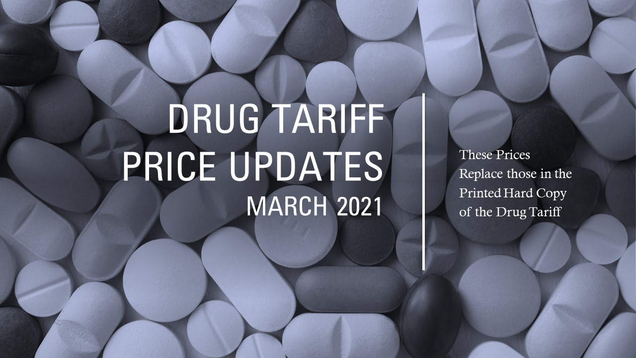 Drug Tariff Price Update March 2021 – Dispensing Doctor Experts